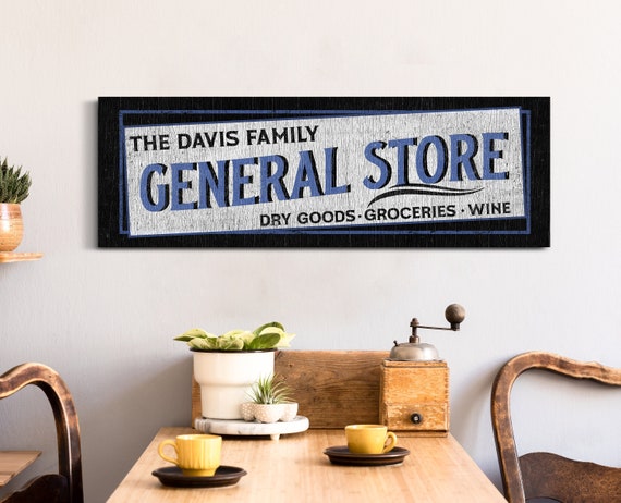 Personalized General Store Sign Custom Family Name Sign | Etsy