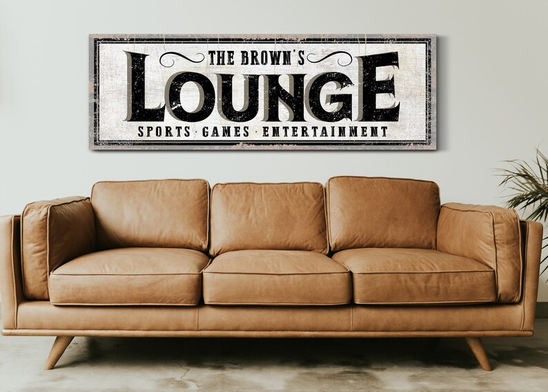 Customized Lounge Sign, Home Lounge Decor, Rustic Lounge & Bar Decor ...