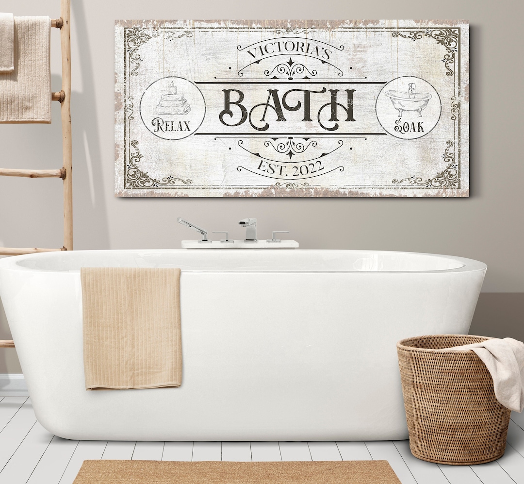 Custom Bath Sign, Bath Room Sign, Bathroom Decor, Hot Bath Sign, Over ...