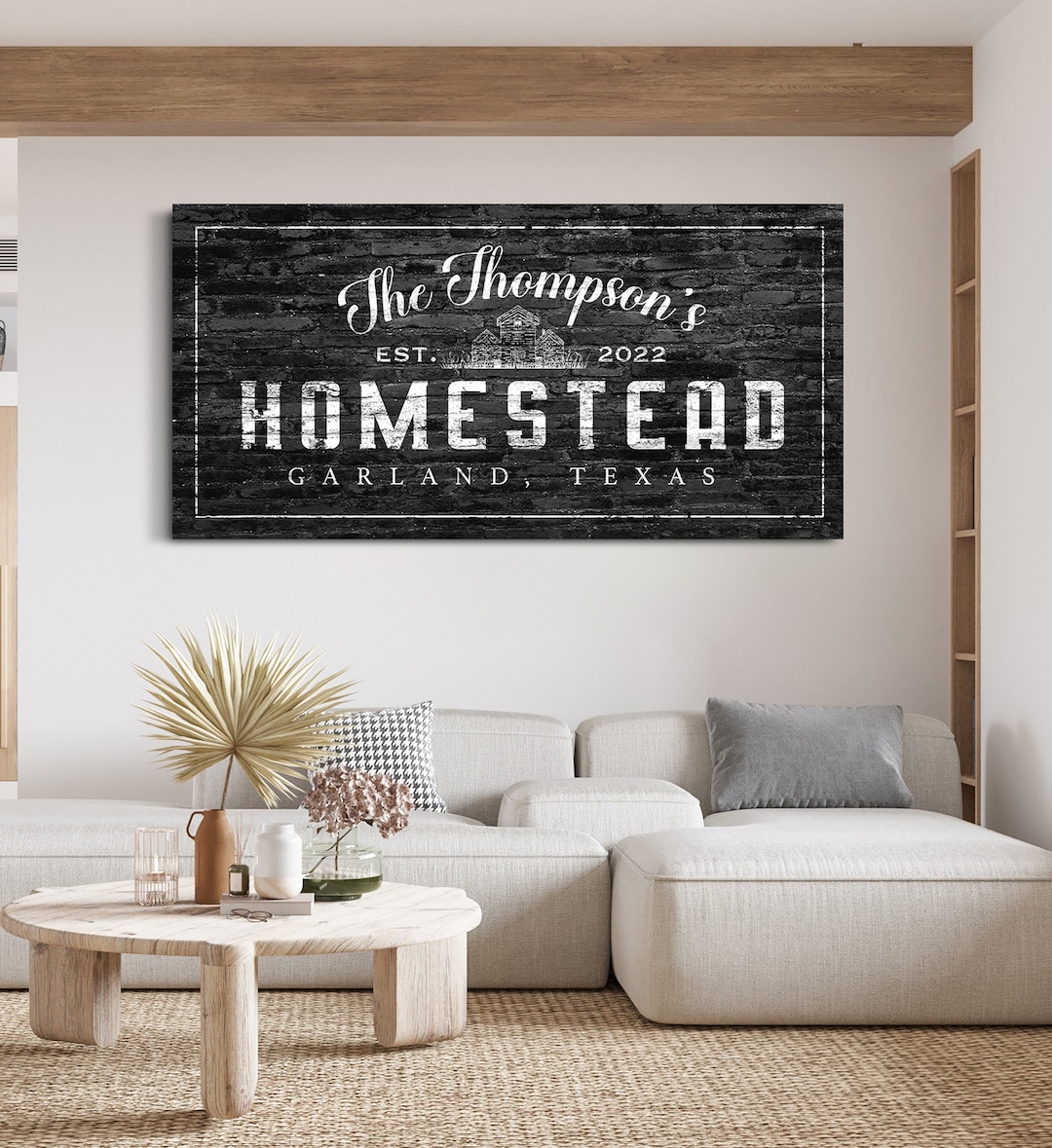 Custom Homestead Sign Family Name Wall Decor Rustic Modern Farmhouse ...