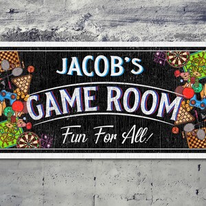 Personalized Game Room Sign, Game Room Wall Art, Mancave Decor ...