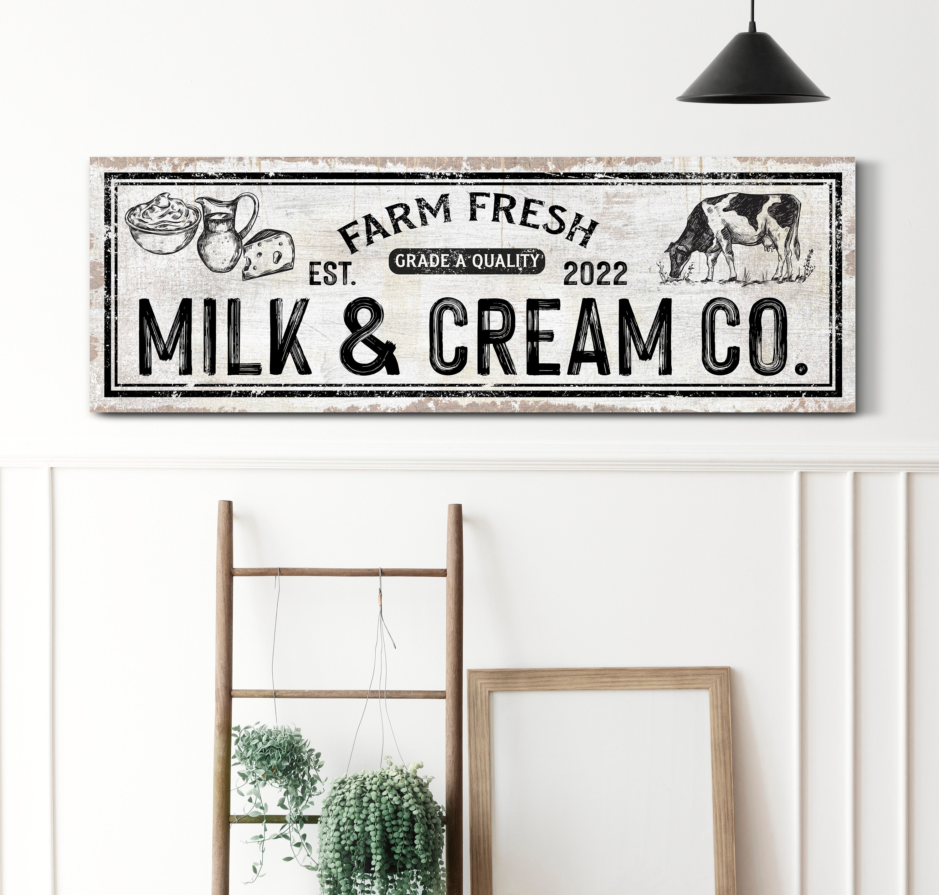 Customized Milk & Cream Co Sign Farmhouse Kitchen Decor - Etsy