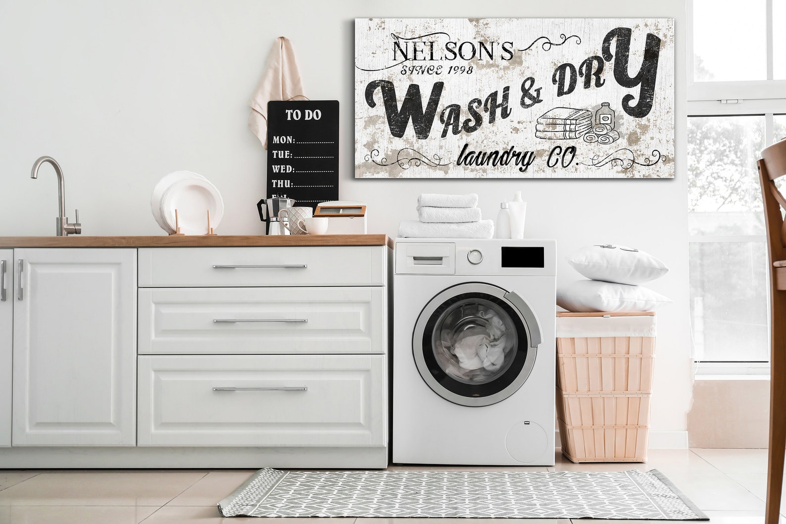 Custom Wash and Dry Sign, Laundry Co. Sign, Laundry Room Decor, Washing ...