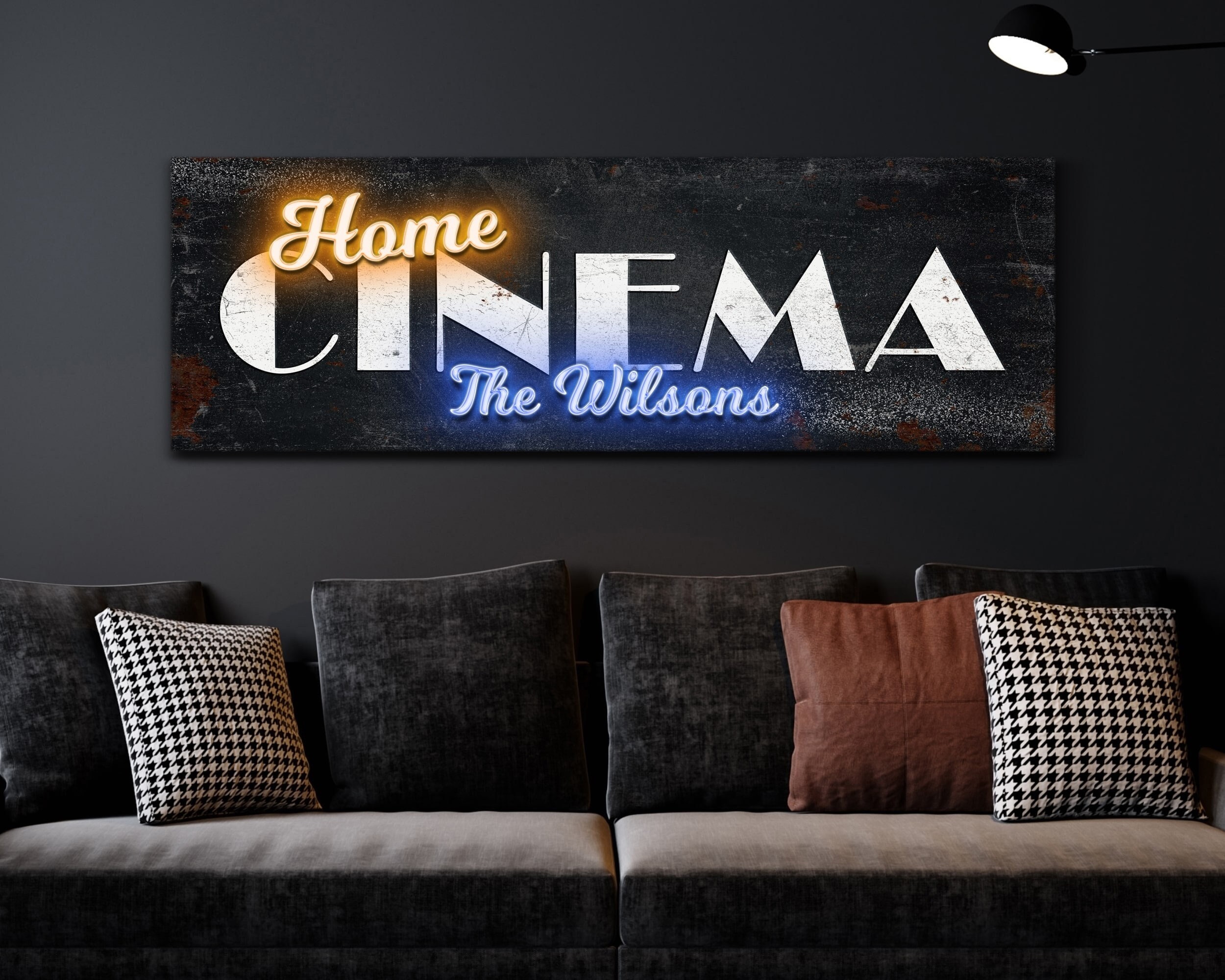 Personalized Home Cinema Sign Family Theater Room Sign Movie | Etsy