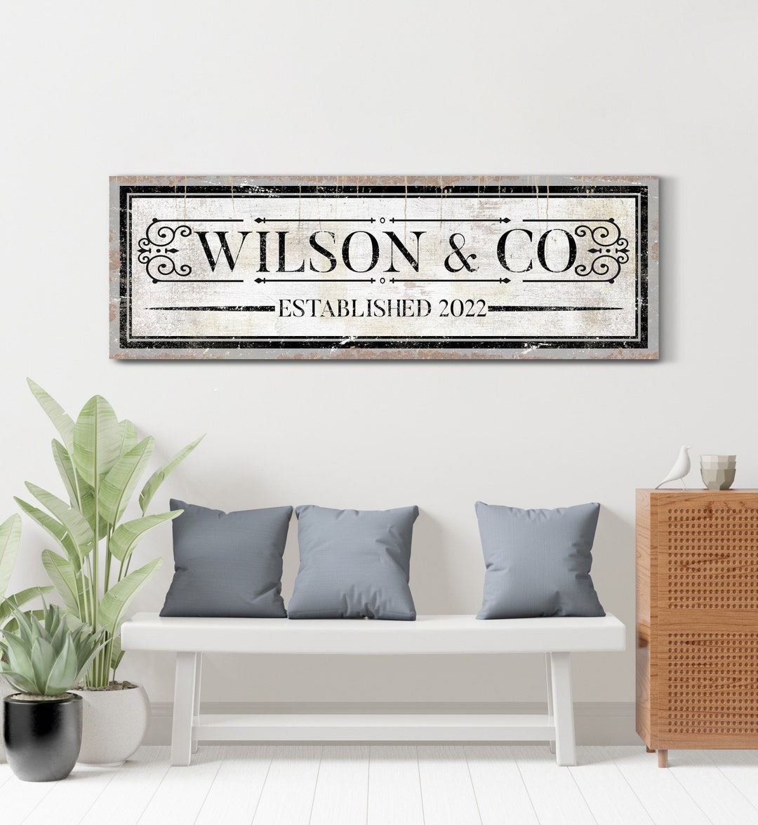 Custom Family Company Name Sign, Custom Last Name Sign, Est. Date ...