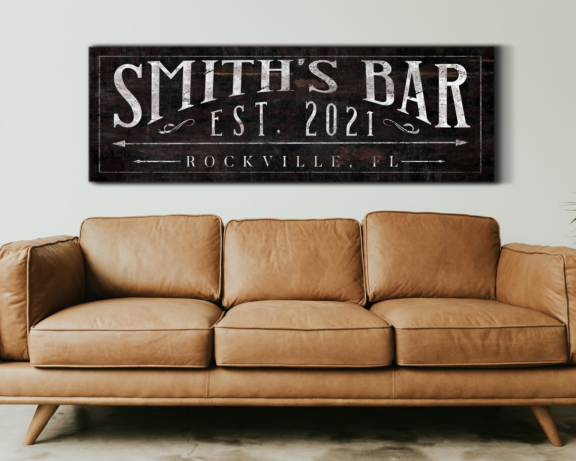 Personalized Bar Sign Bar & Lounge Sign Home Bar Decor - Etsy