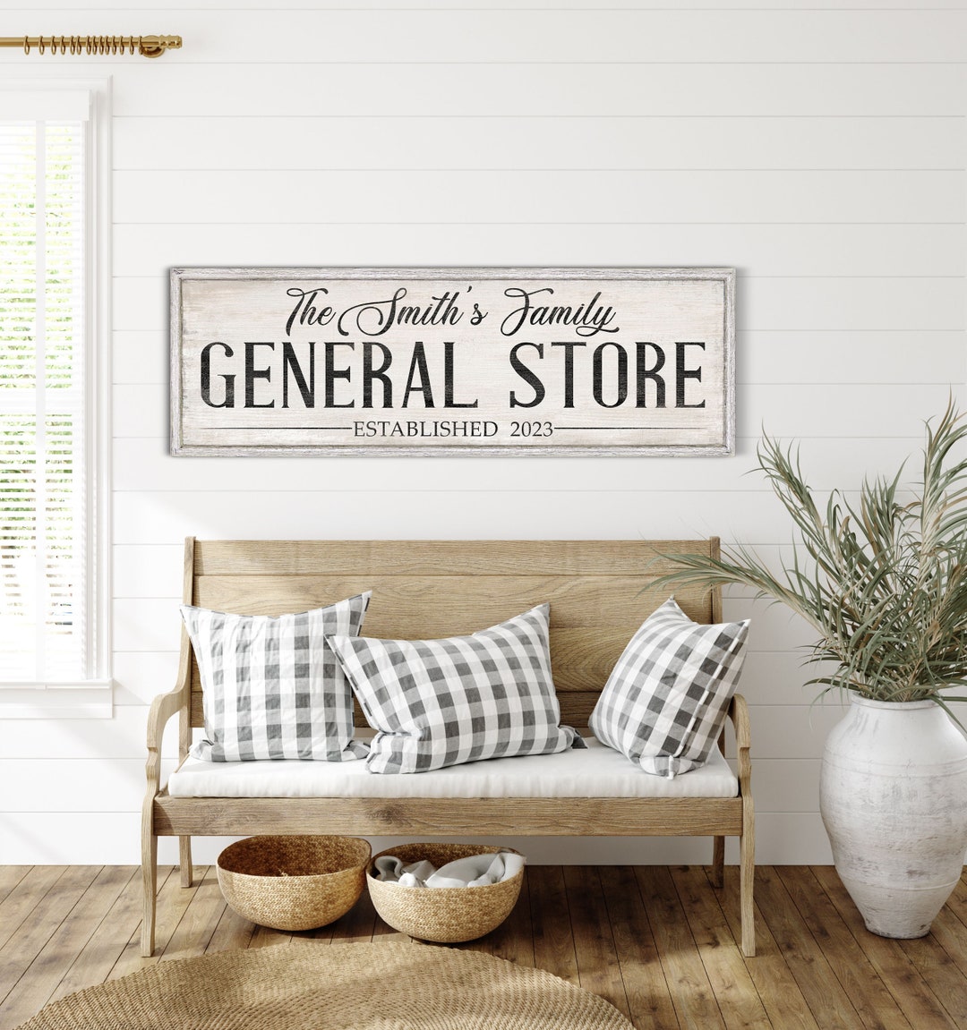Custom General Store Sign, Personalized Family Name Wall Art, Outdoor ...