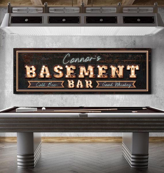 Custom Basement Bar Sign Bar & Lounge Sign Home Bar Decor - Etsy