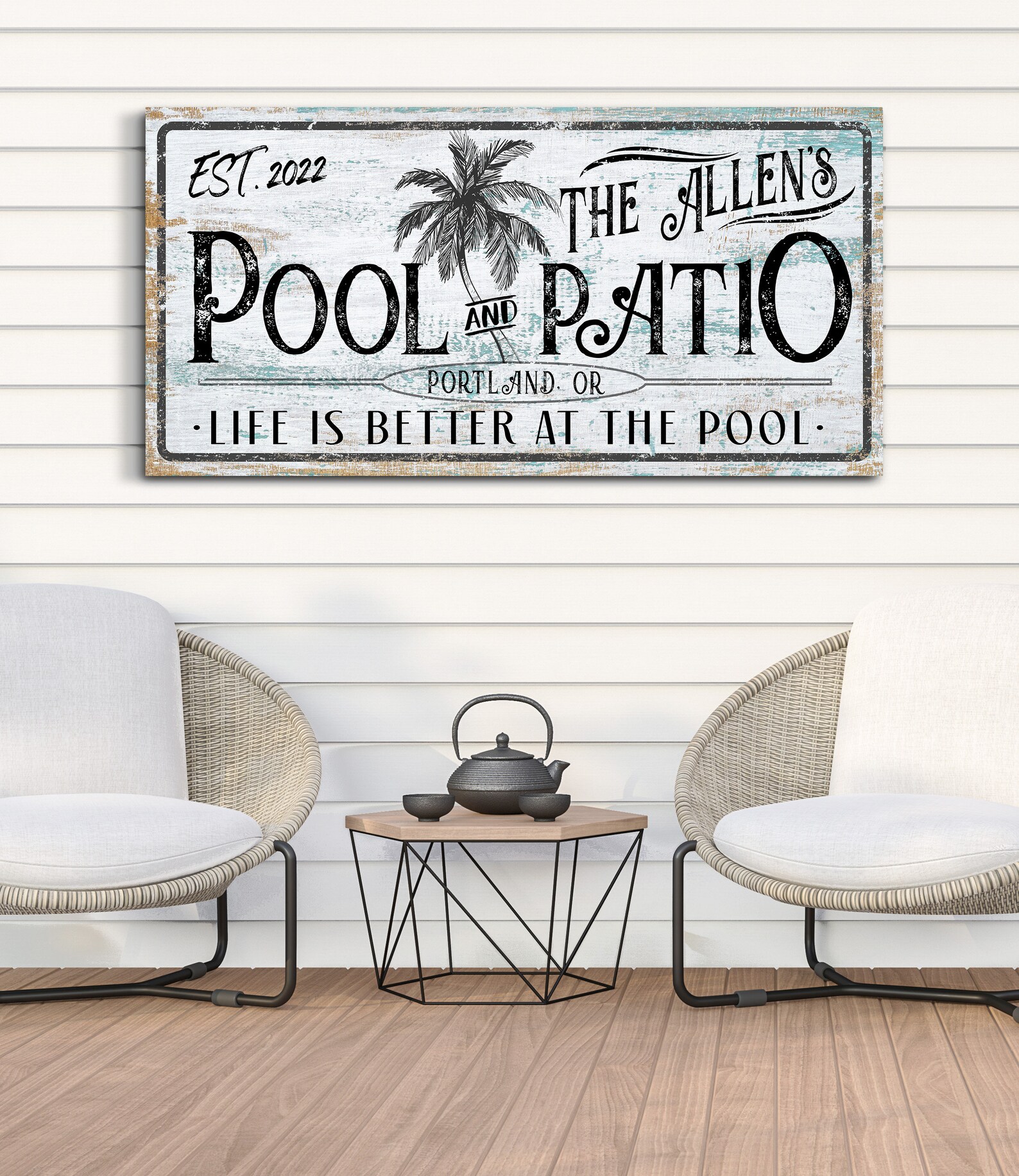 Personalized Pool & Patio Sign, Pool Sign, Swimming Pool Decor, Outdoor ...