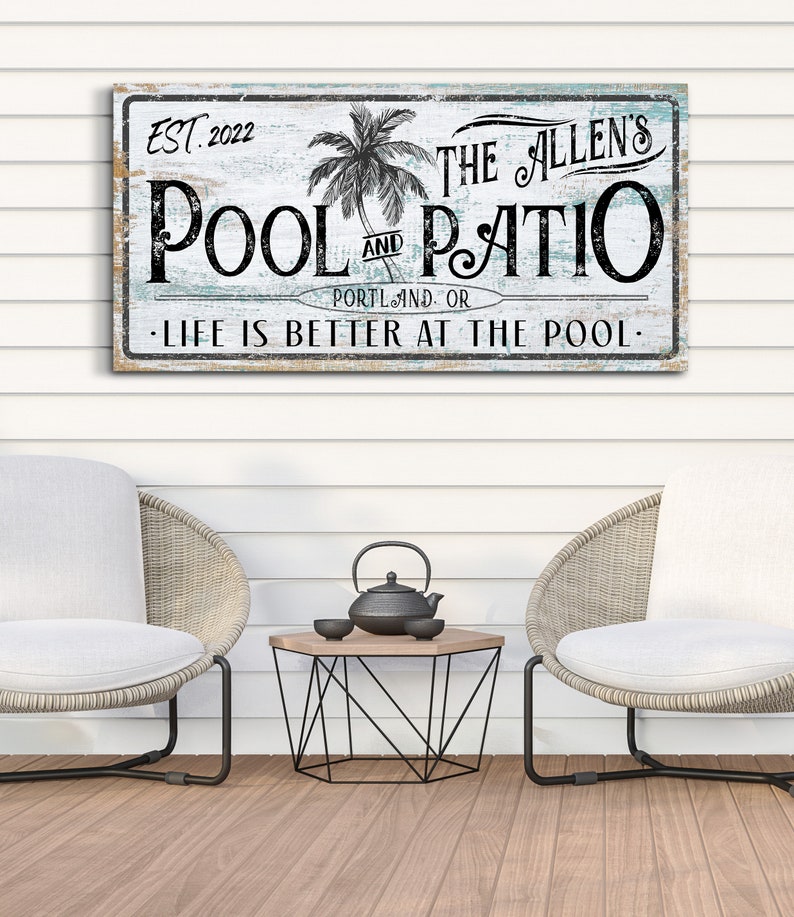 Personalized Pool & Patio Sign Pool Sign Swimming Pool - Etsy