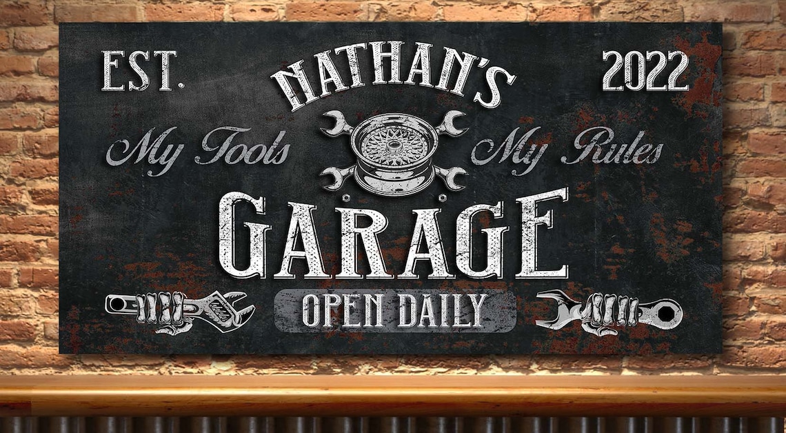 Custom Garage Sign Car Mechanic Sign Work Shop Sign My Tool - Etsy