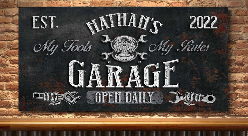 Custom Garage Sign Car Mechanic Sign Work Shop Sign My Tool - Etsy