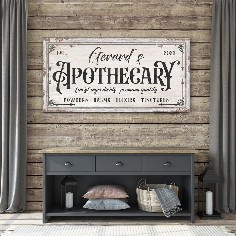 Personalized Apothecary Sign, Custom Medicine Wall Decor, Home Pharmacy ...
