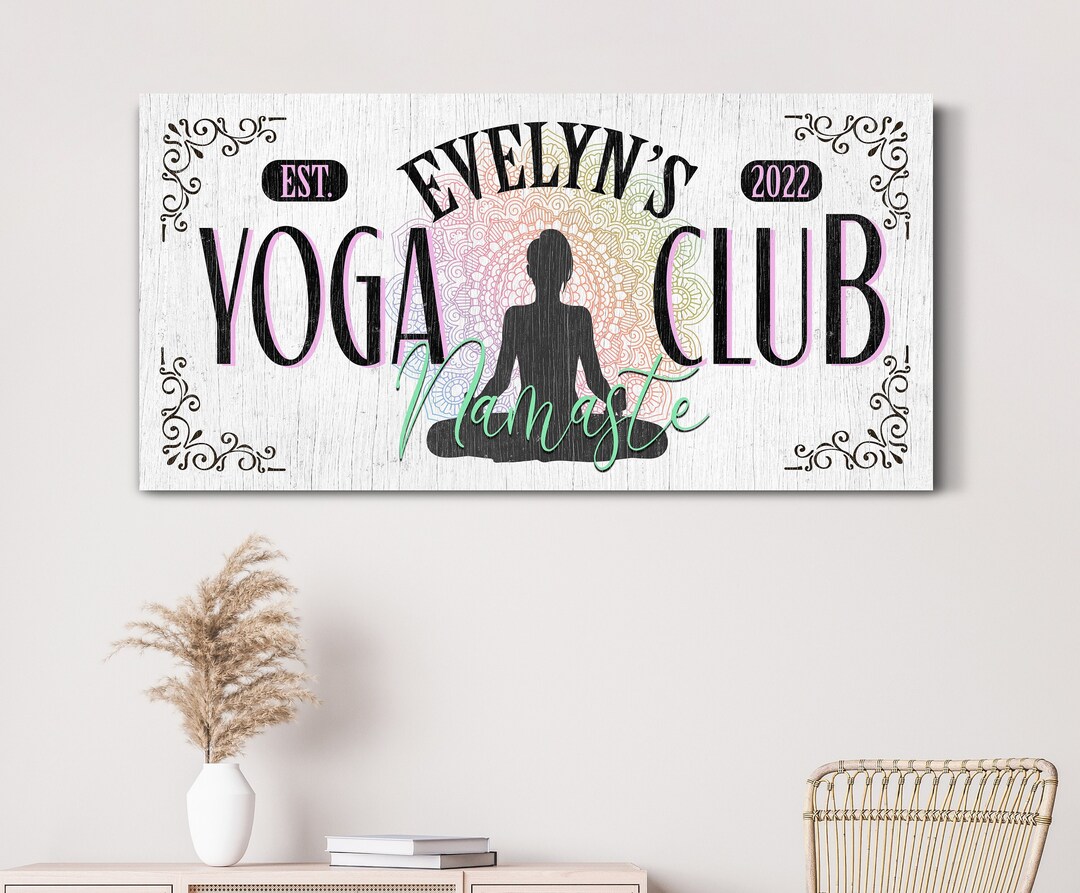 Custom Yoga Club Sign, Yoga Studio Sign, Yoga Room Decor, Namaste Sign ...