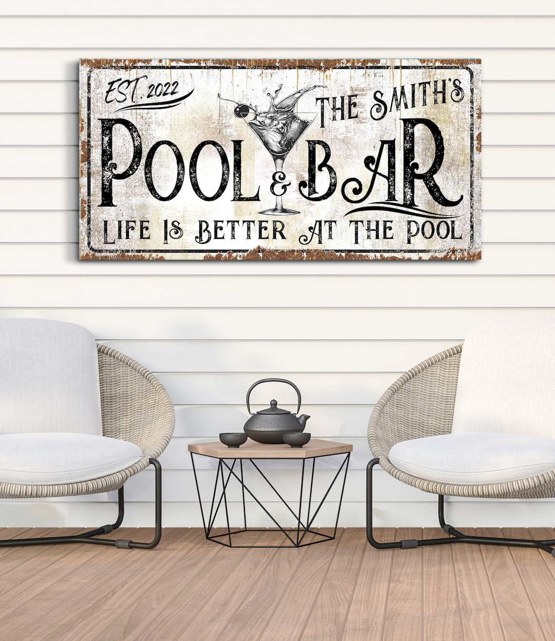 Custom Pool & Bar Sign Poolside Sign Life is Better at the - Etsy