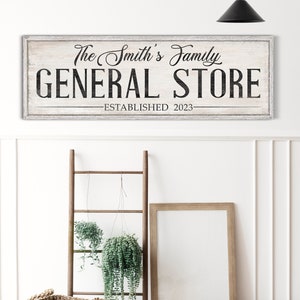 Custom General Store Sign, Personalized Family Name Wall Art, Outdoor ...