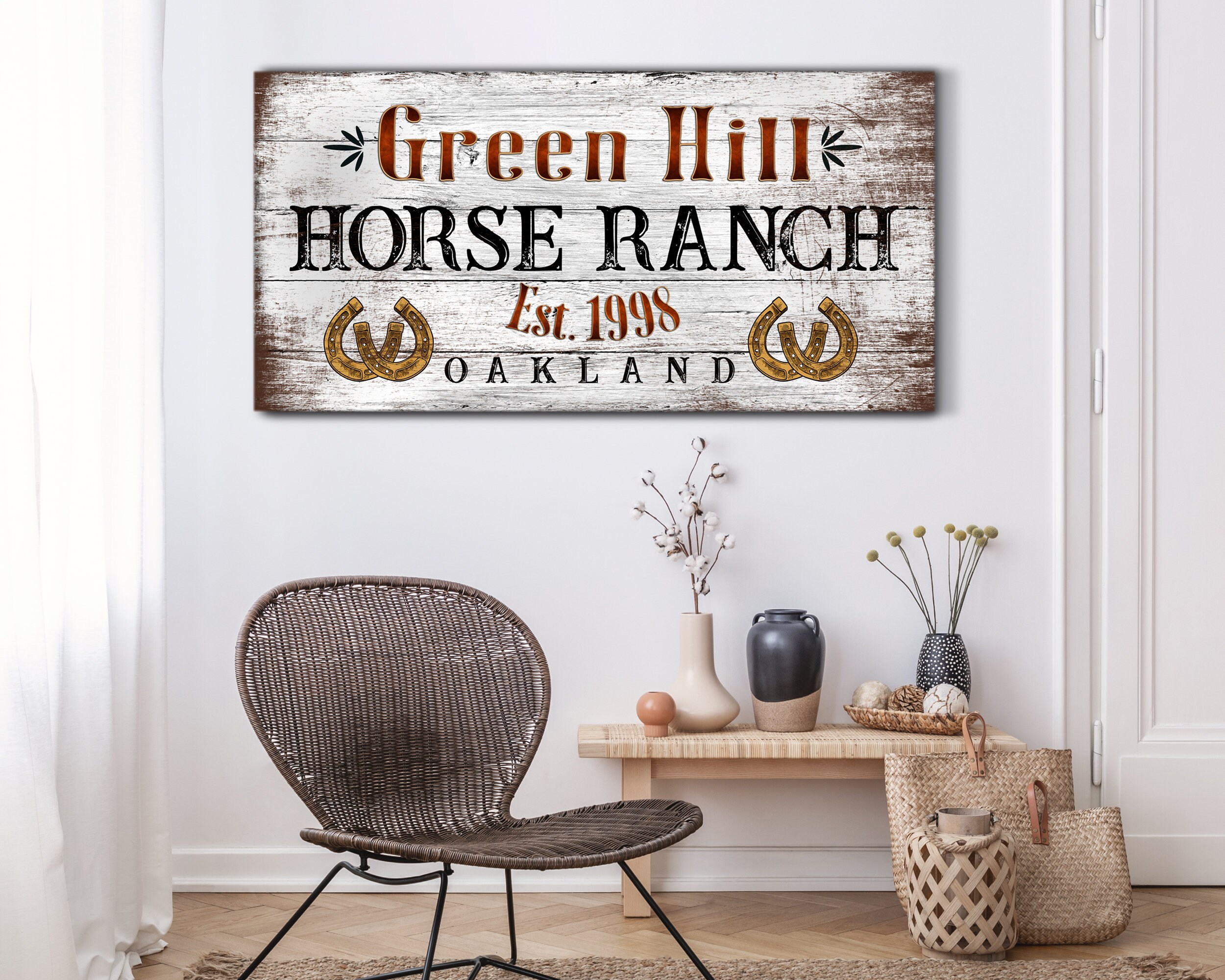 Custom Horse Ranch Sign Vintage Farmhouse Ranch Sign Modern | Etsy