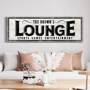 Customized Lounge Sign, Home Lounge Decor, Rustic Lounge & Bar Decor ...