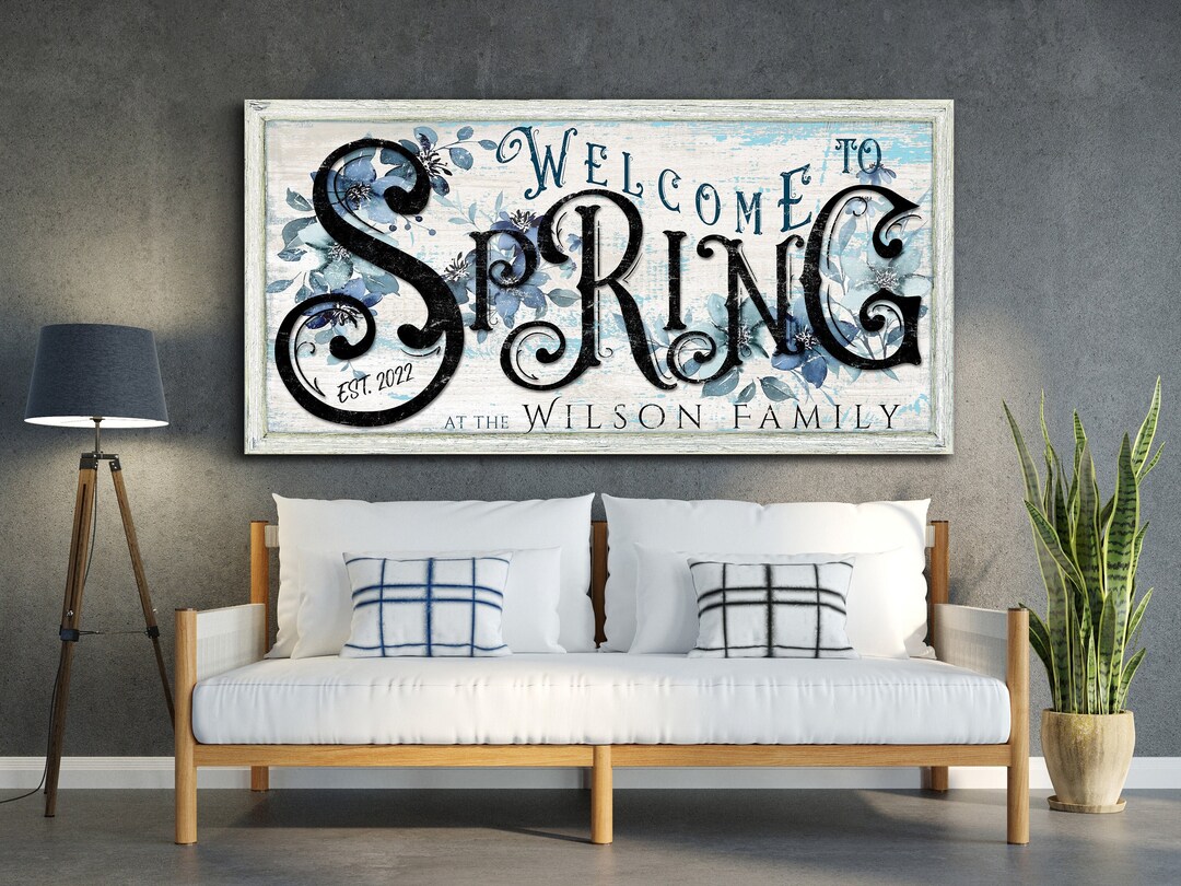 Personalized Welcome to Spring Sign, Cute Spring Sign, Spring Home ...