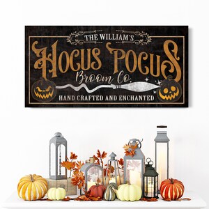 Personalized Hocus Pocus Broom Co Sign, Spooky Halloween Farmhouse ...