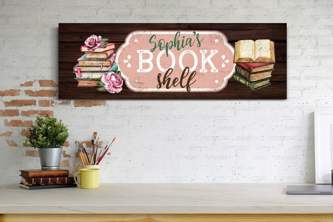 Custom Bookshelf Decor Gift for Reader Best Bookworm Gift Book Lover ...
