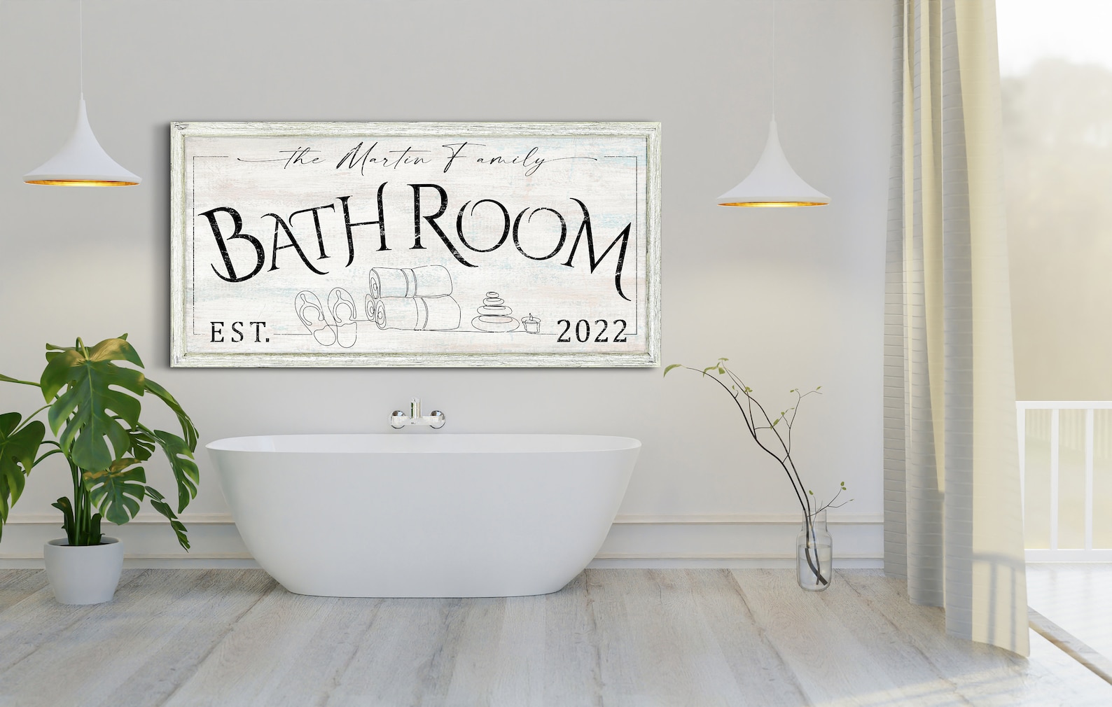 Custom Bathroom Sign Bathroom Decor Hot Bath Sign Over Bath | Etsy