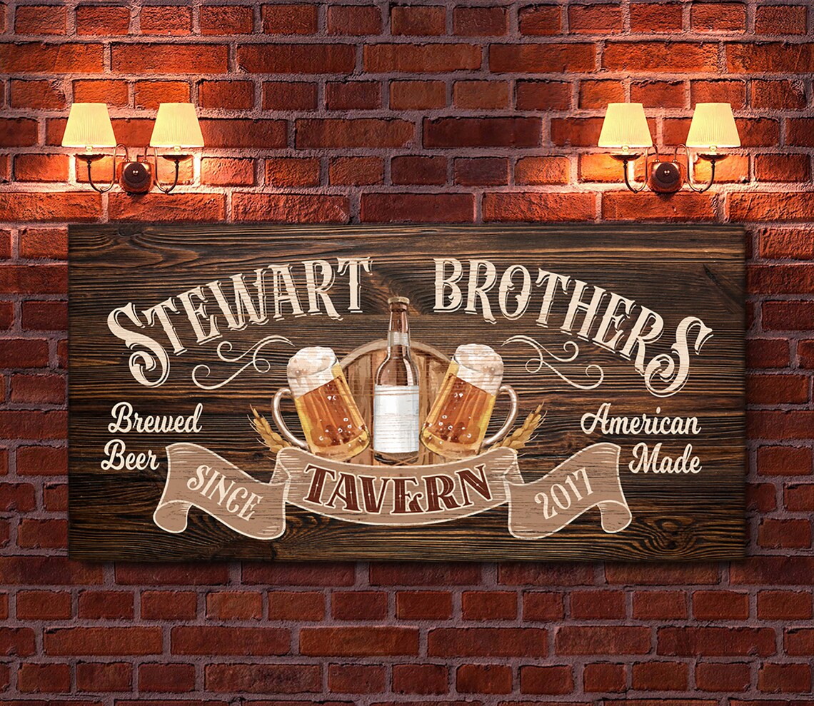 Custom Tavern Sign, Home Bar Decor, Modern Farm House Wall Art, Bar ...