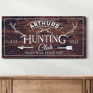 Personalized Hunting Club Sign Custom Antler Sign Hunter Gift Hunting ...