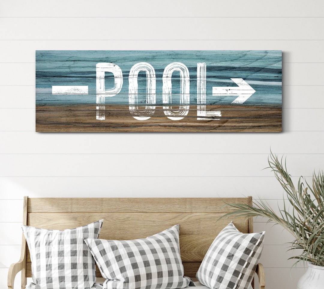 Pool Sign, Pool Sign With Arrow, Pool Direction Sign, Swimming Pool ...
