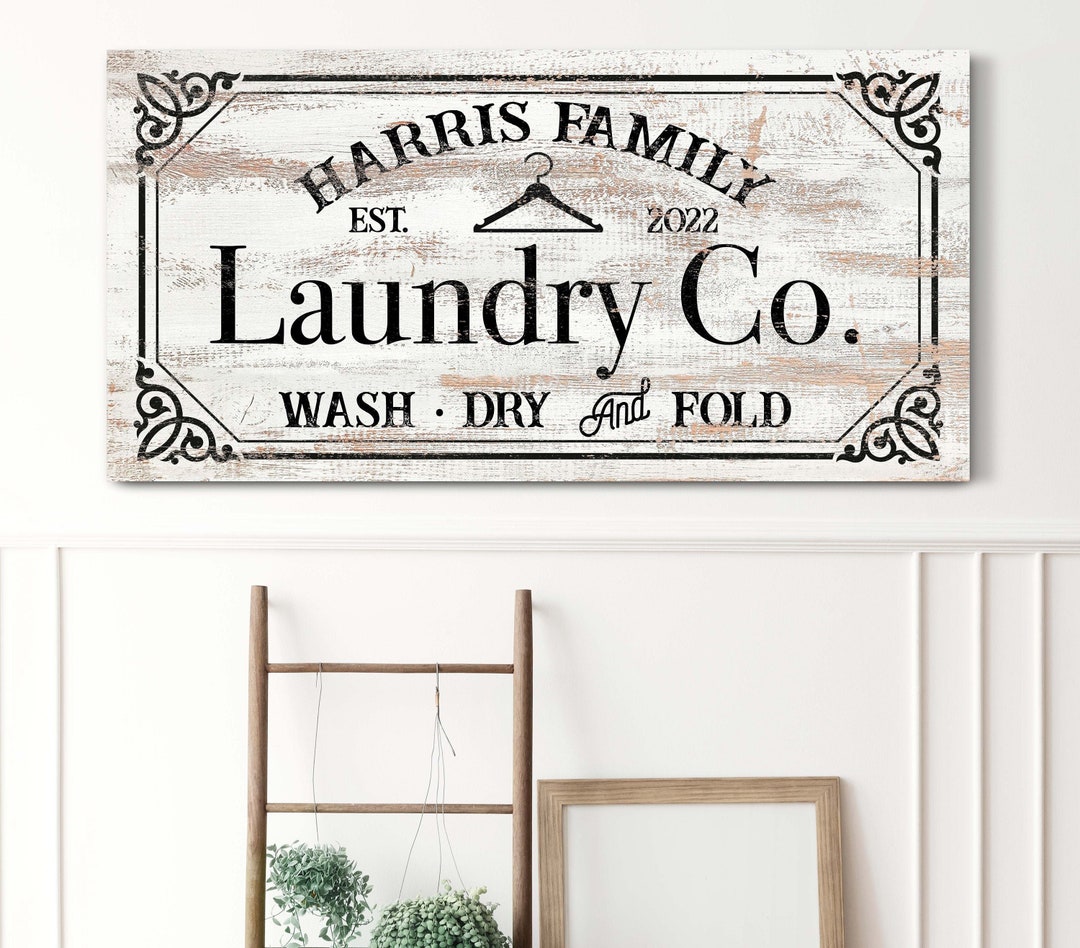 Custom Laundry Co. Sign, Wash and Dry Sign, Laundry Room Decor, Washing ...