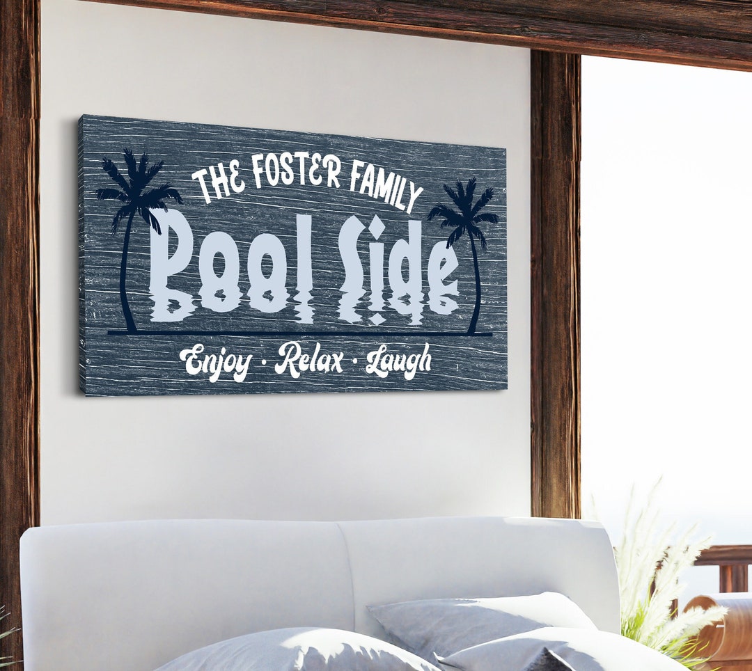 Custom Poolside Sign Pool & Bar Sign Enjoy Relax Laugh Sign - Etsy