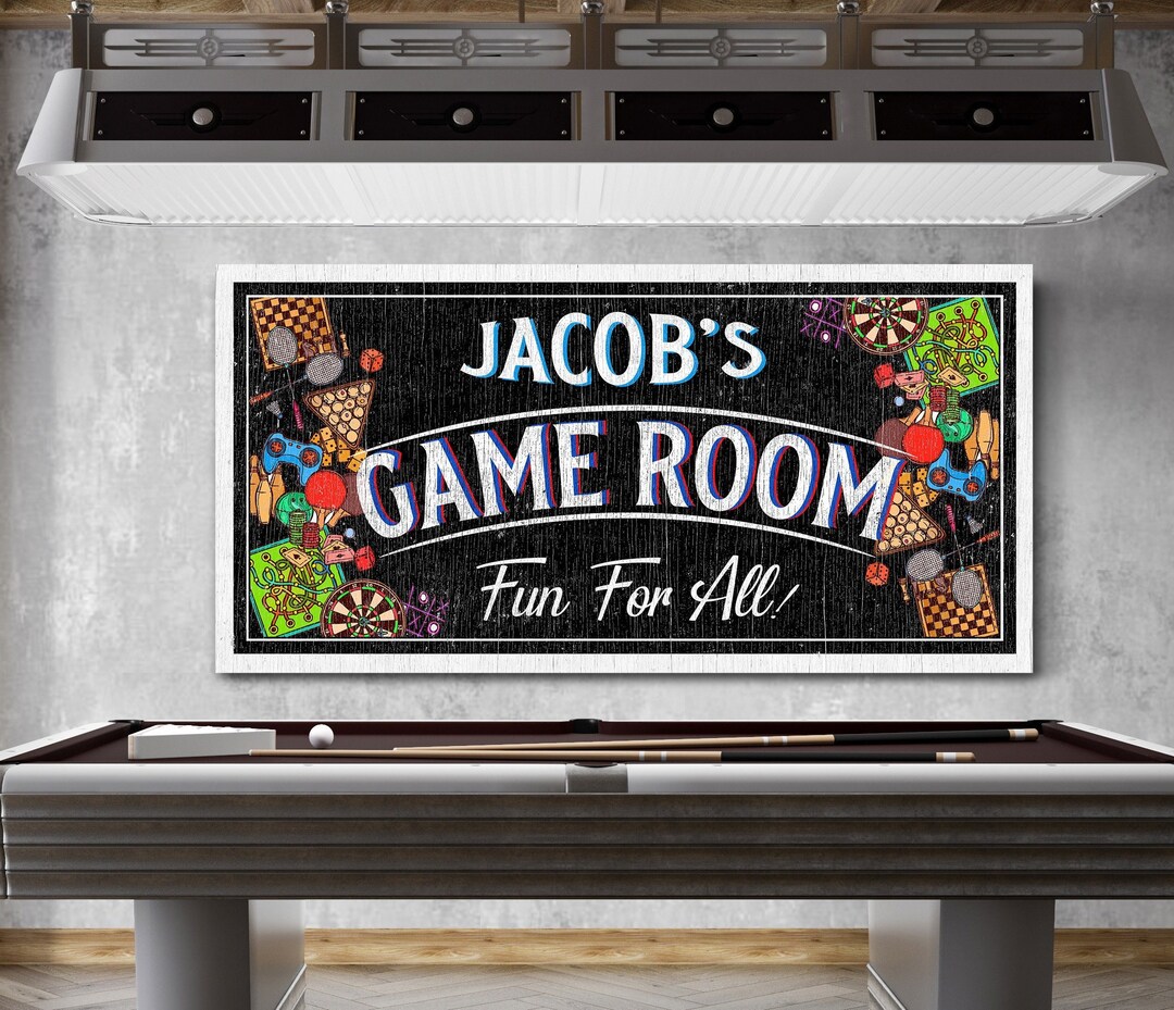 Personalized Game Room Sign, Game Room Wall Art, Mancave Decor ...