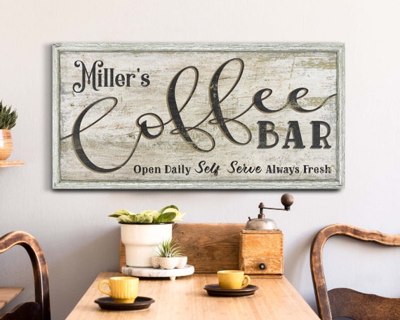 Custom Coffee Bar Sign Coffee Sign Vintage Coffee Sign - Etsy