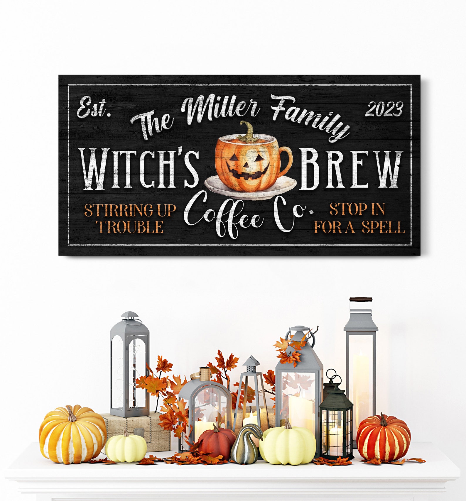 Personalized Witches Brew Coffee Co. Sign, Salem Brew Sign, Halloween ...