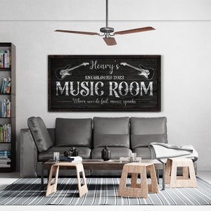 Personalized Music Room Sign, Custom Studio Sign, Home Decor for ...