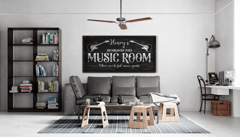 Personalized Music Room Sign, Custom Studio Sign, Home Decor for ...