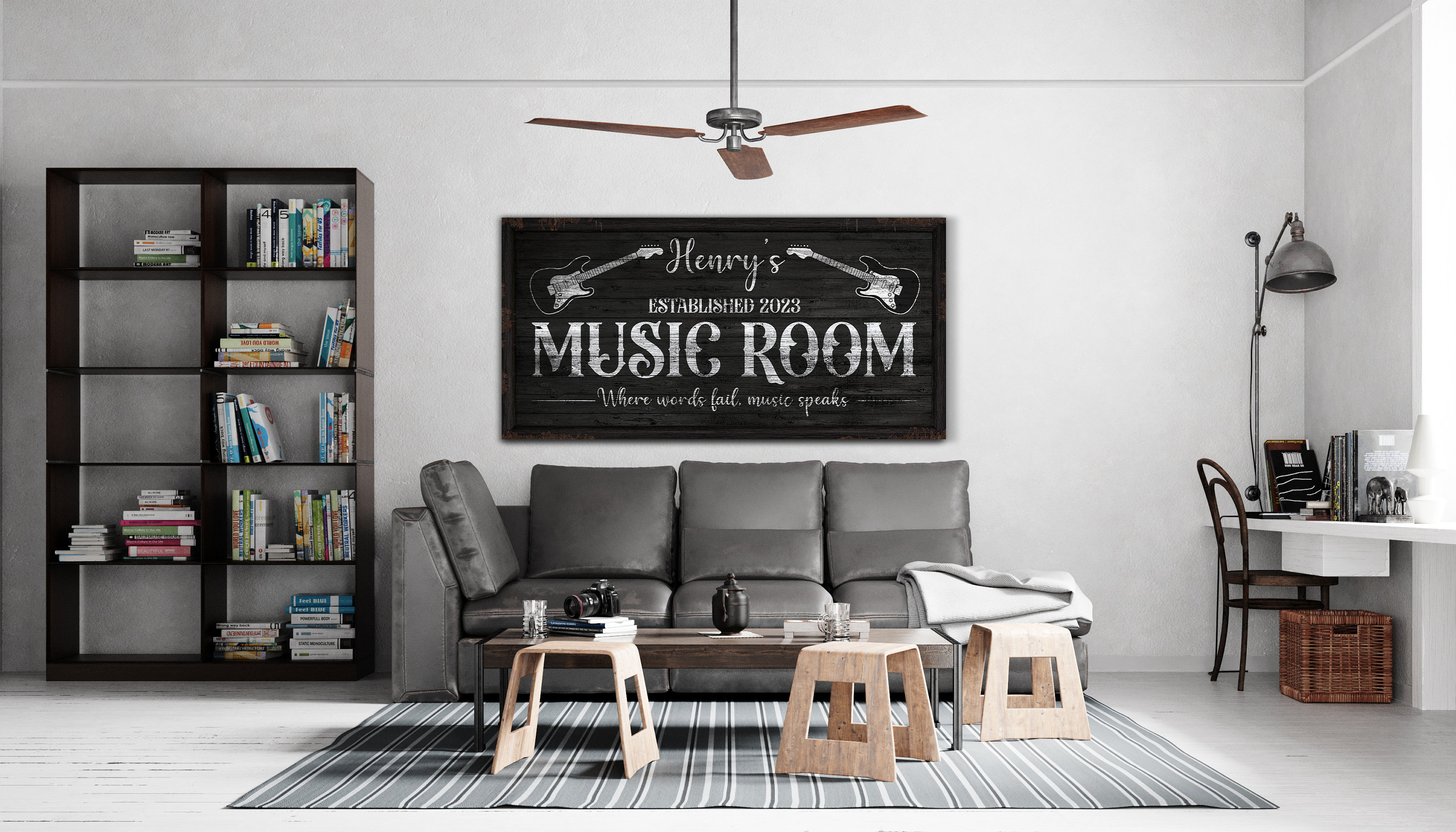Personalized Music Room Sign, Custom Studio Sign, Home Decor for ...