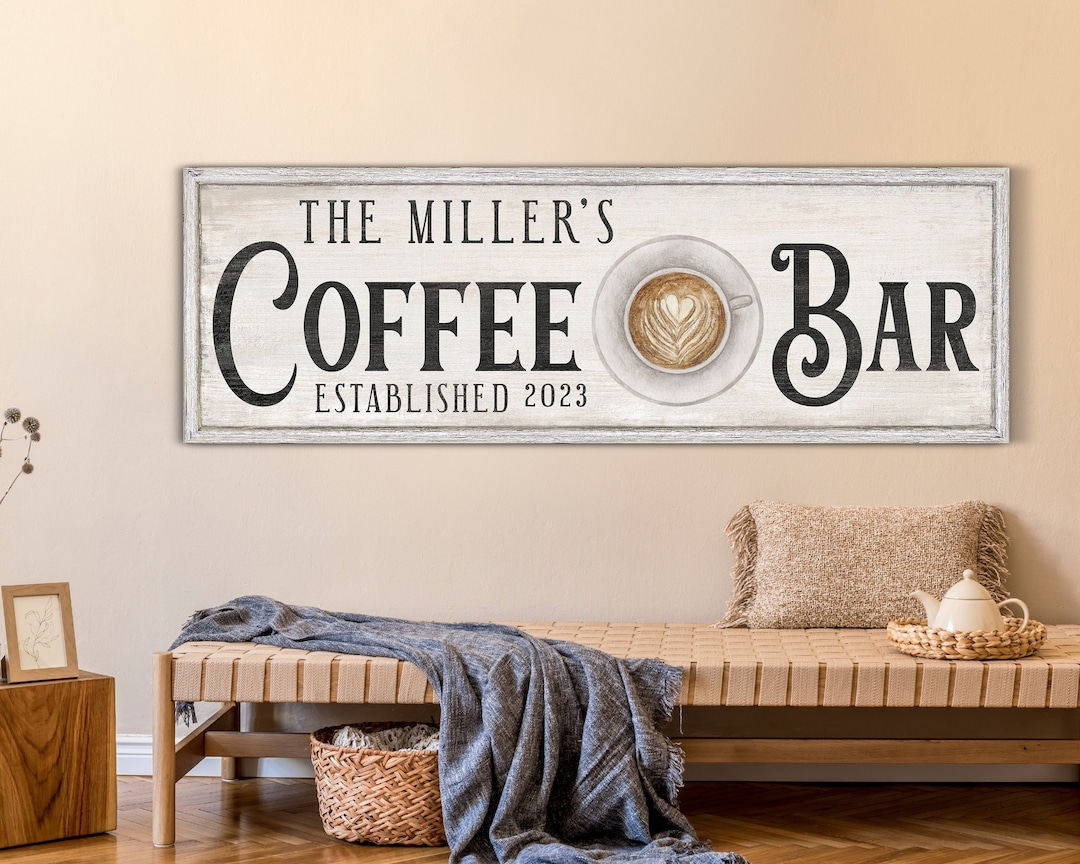 Personalized Coffee Bar Sign Custom Coffee Station Wall Art - Etsy