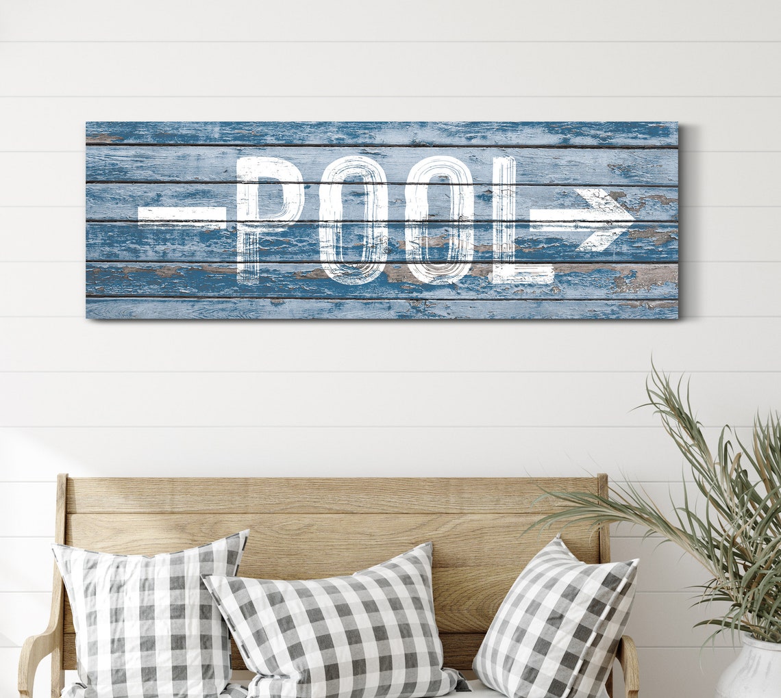 Pool Sign With Arrow Pool Direction Sign Swimming Pool Sign | Etsy