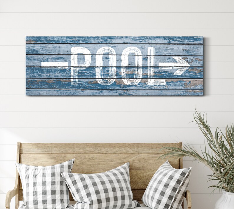 Pool Sign With Arrow Pool Direction Sign Swimming Pool Sign | Etsy