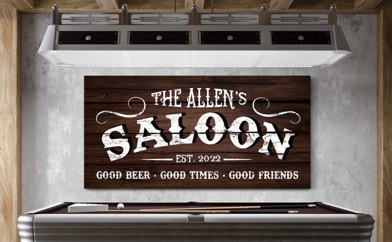 Custom Saloon Sign, Bar & Lounge Sign, Old Town Western Saloon Decor ...