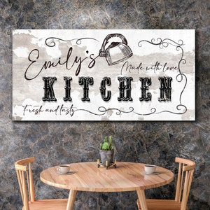 Custom Kitchen Sign, Family Kitchen Sign, Rustic Kitchen Decor, Vintage ...