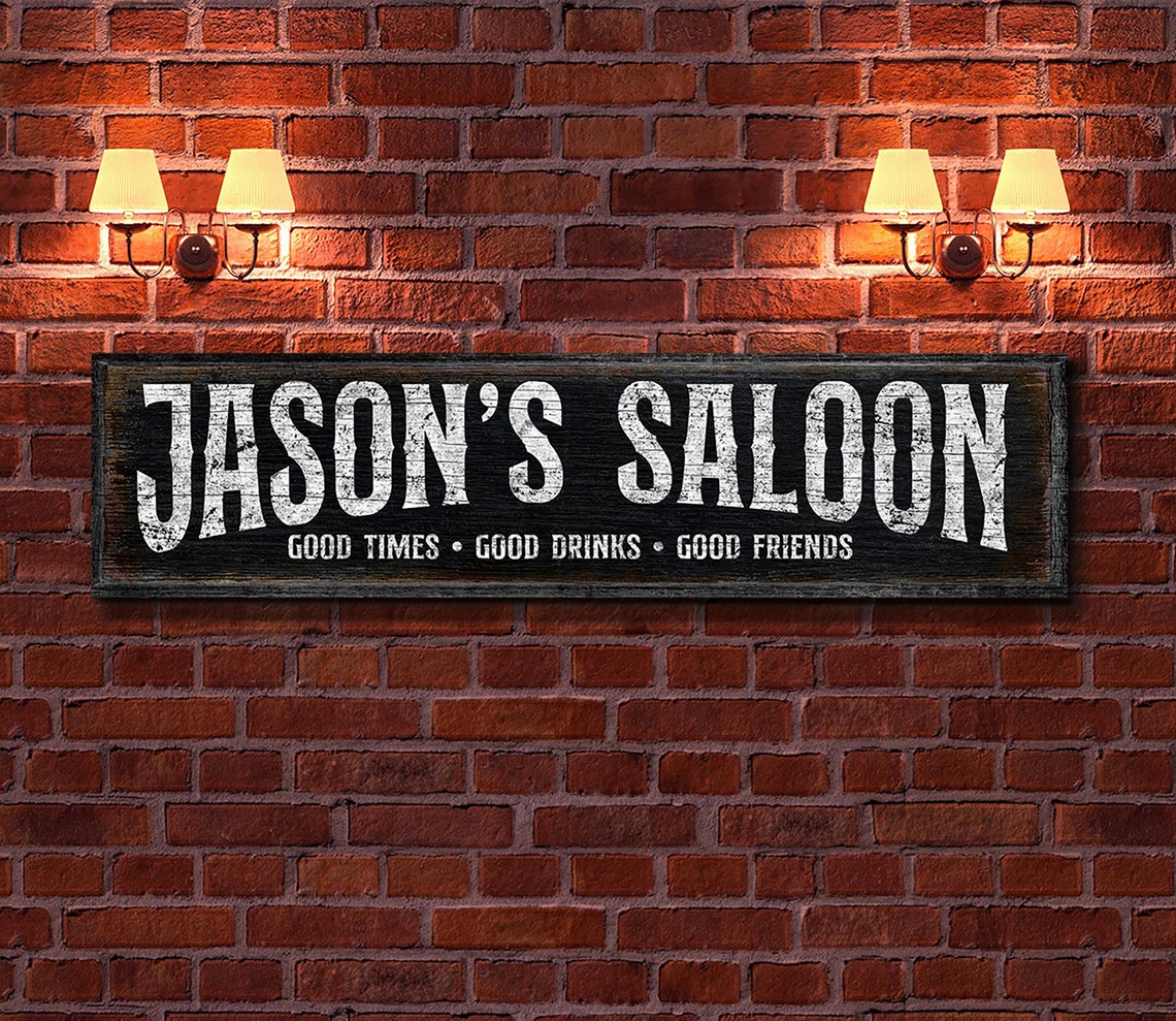 Custom Saloon Sign, Modern Farmhouse Wall Decor, Town Sign, Rustic ...