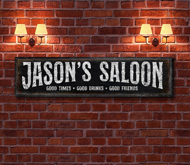 Custom Saloon Sign, Modern Farmhouse Wall Decor, Town Sign, Rustic ...
