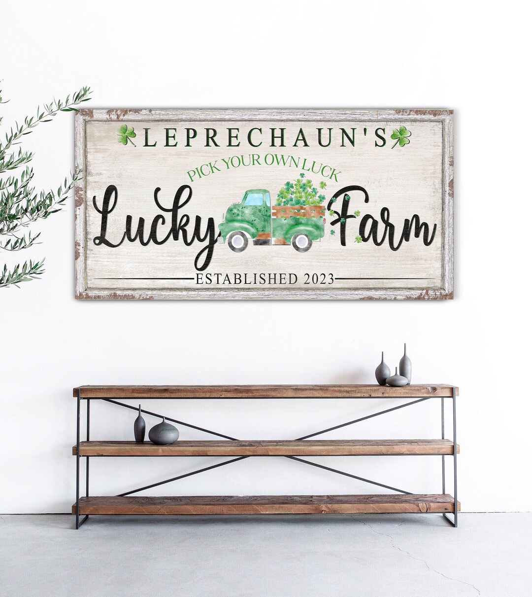 Personalized Lucky Farm Sign, Custom St. Patrick's Day Wall Decor ...