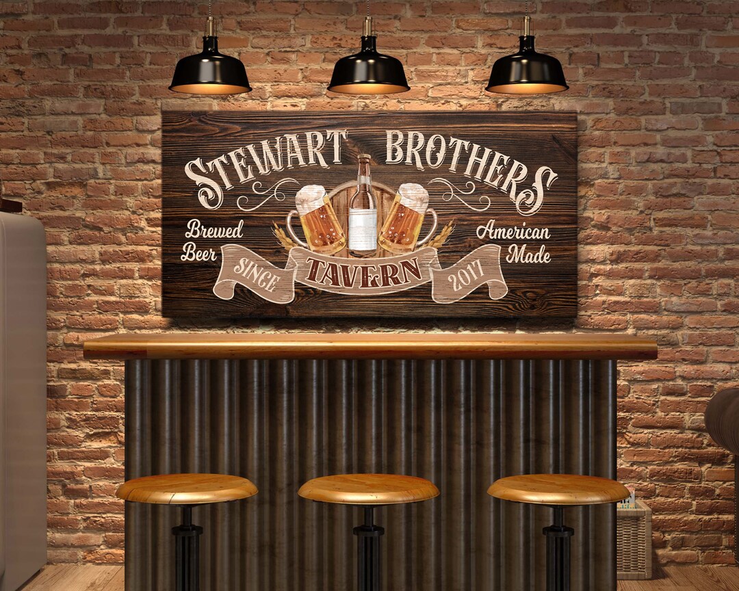 Custom Tavern Sign, Home Bar Decor, Modern Farm House Wall Art, Bar ...