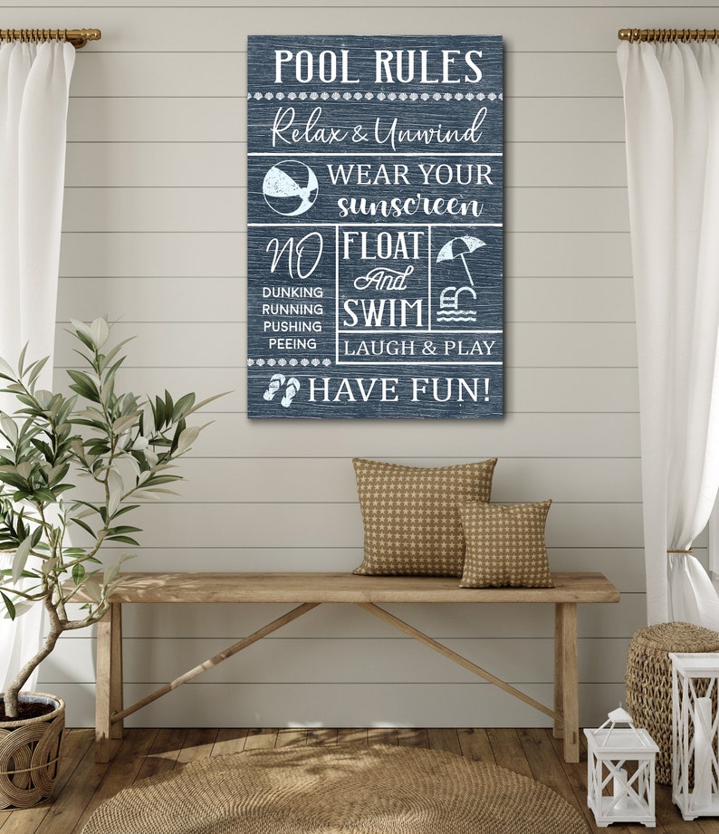 Pool Rules Sign Swimming Pool Rules Sign Backyard Pool - Etsy