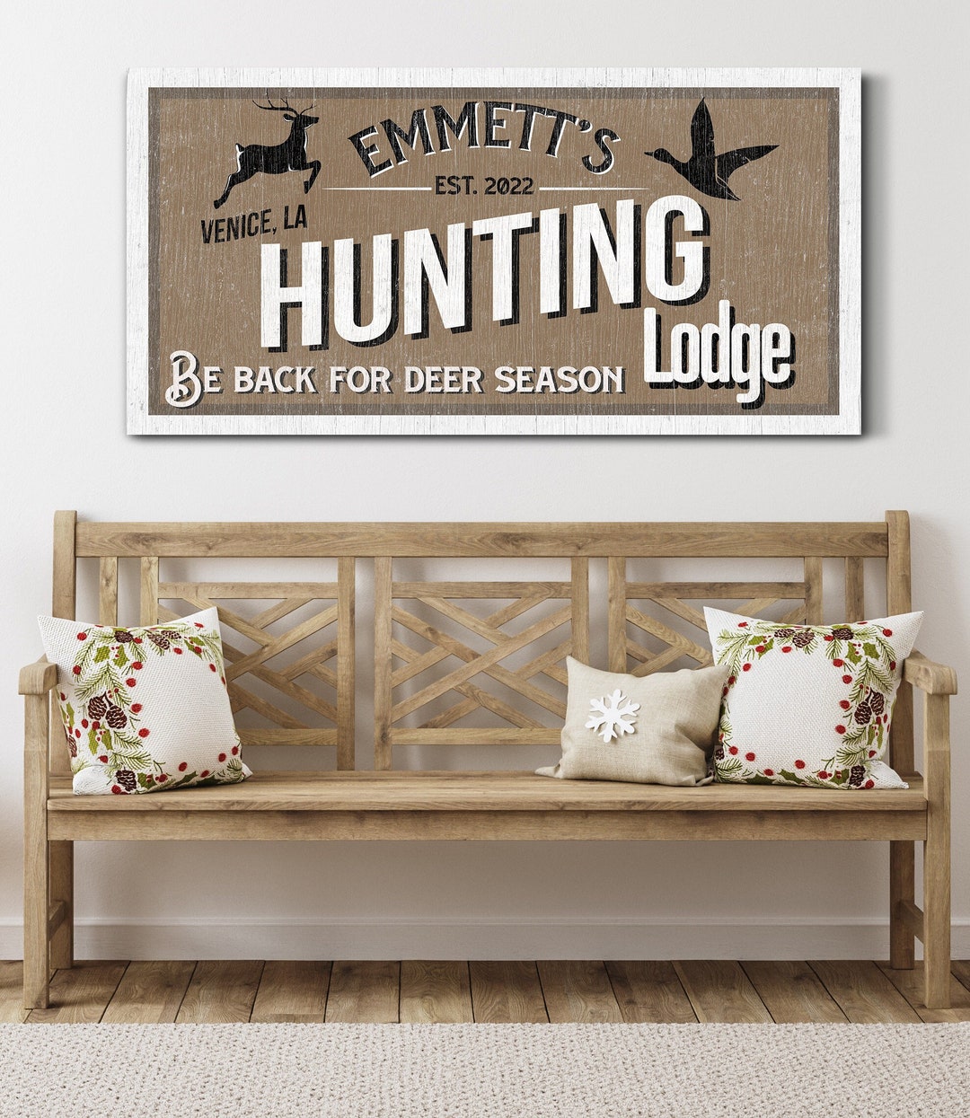 Personalized Hunting Lodge Sign, Hunting Lodge Decor, Deer Hunting Sign ...