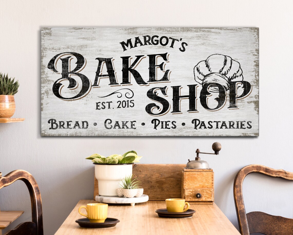 Custom Bake Shop Sign, Vintage Bakery Sign, Modern Farmhouse Wall ...