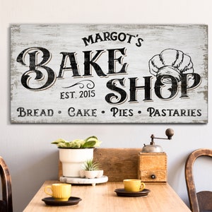 Custom Bake Shop Sign, Vintage Bakery Sign, Modern Farmhouse Wall ...